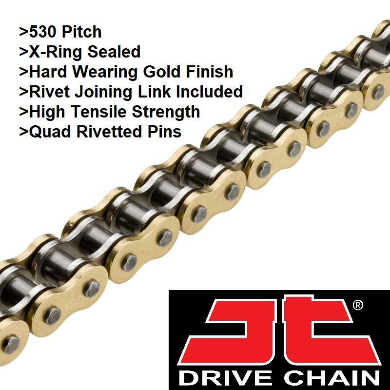 JT Z3 Super Heavy Duty Gold X-Ring Chain + Sprockets for Yamaha YZF750 ...