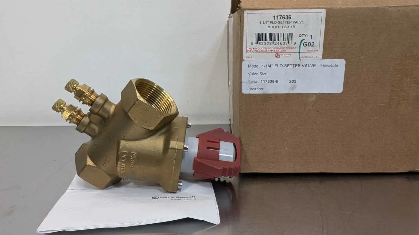 Bell & Gossett FS-1-1/4 Flow-Setter Valve 117636 1-1/4" 0.88-22.01 GPM ...