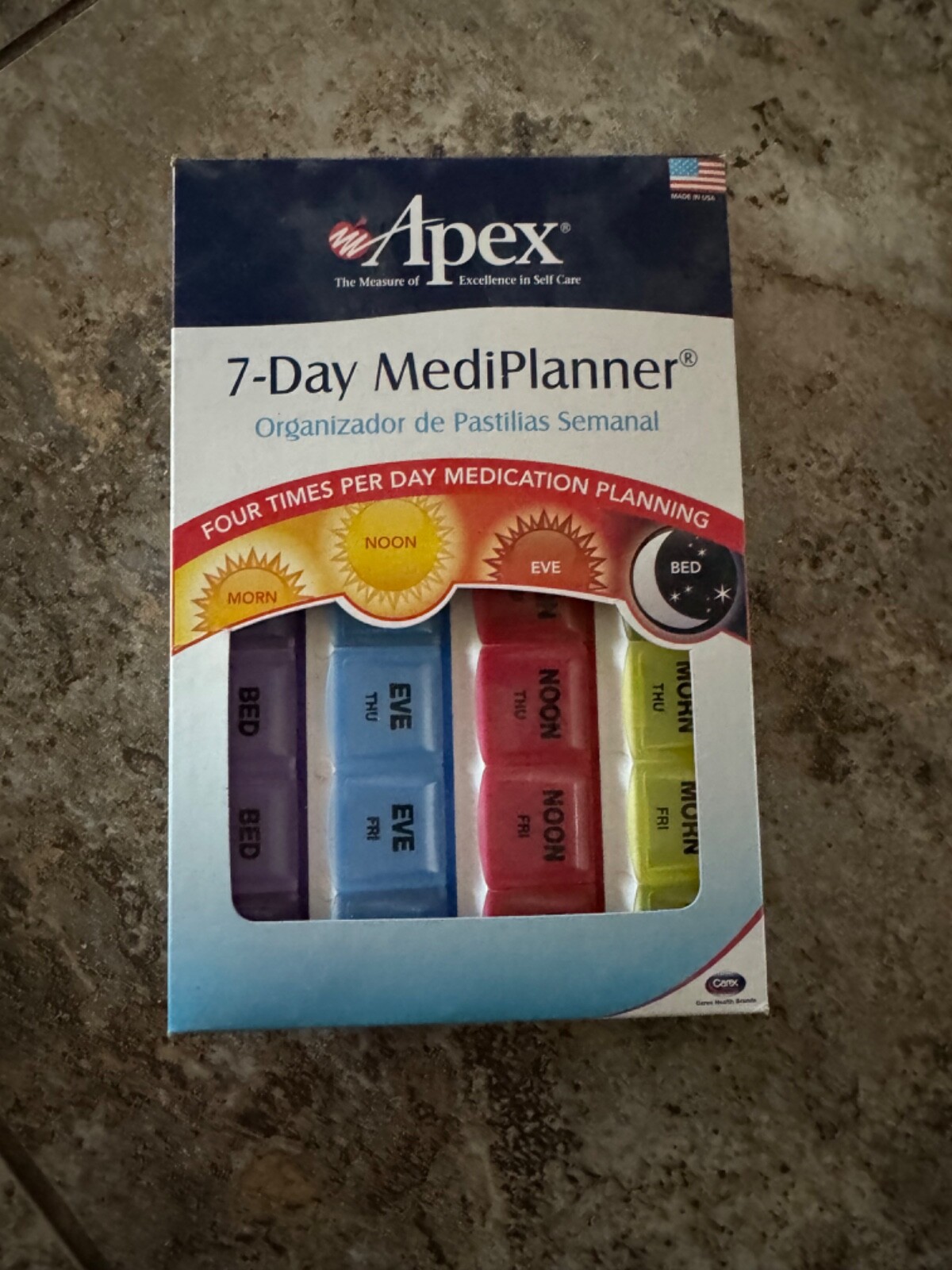 Apex 7 Day MediPlanner Four Times Per Day Medication Pill Organizer | eBay