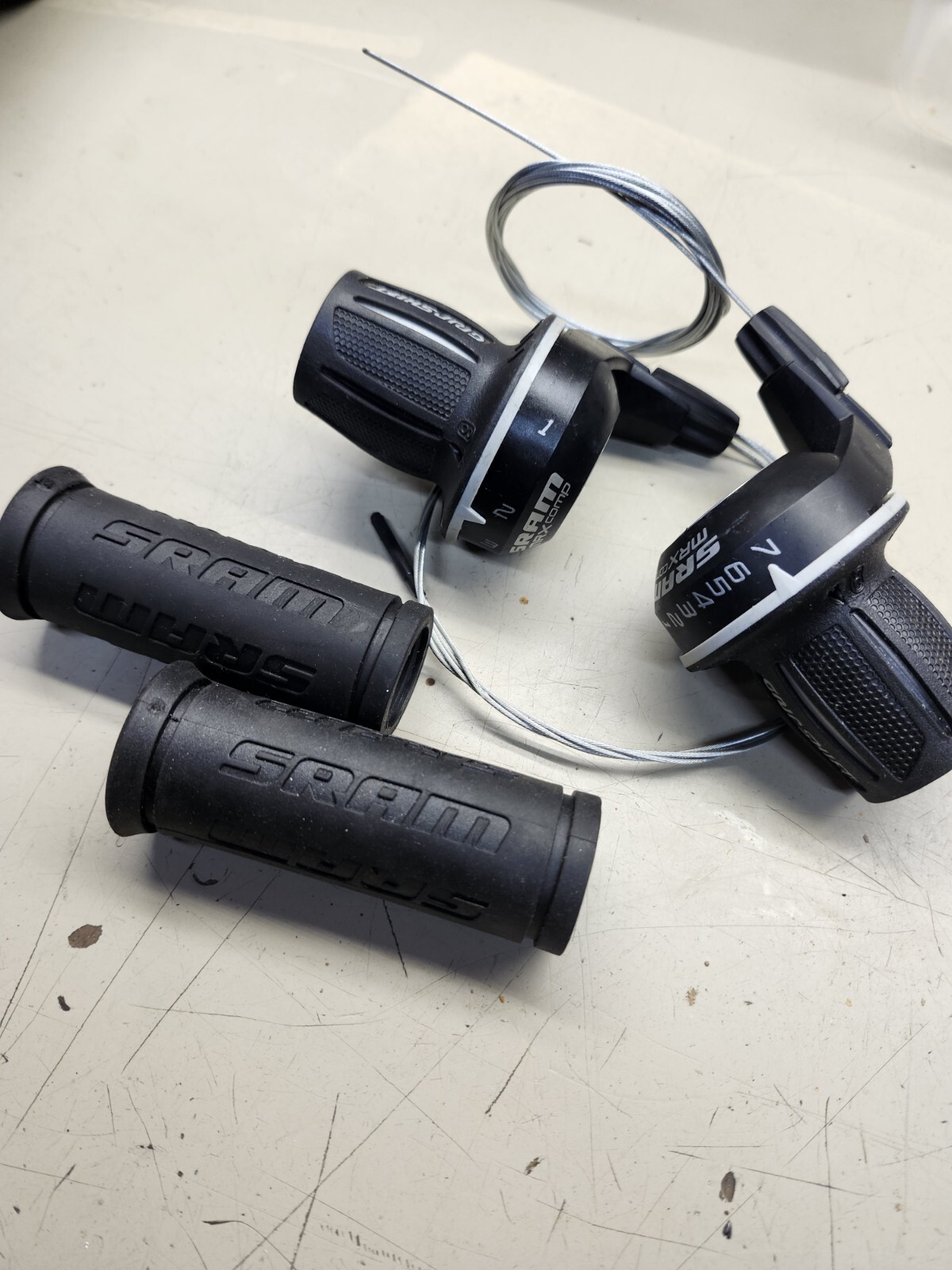 SRAM MRX Comp Twist Grip Front & Rear Shifter Set 3 X 7 Speed Grips ...