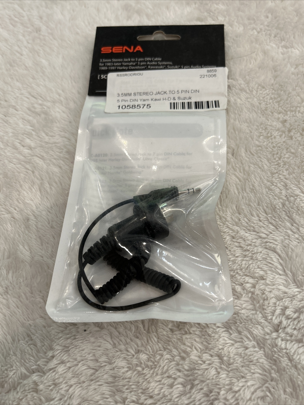 SENA - SC-A0122 - 3.5mm Stereo Jack to 5 Pin DIN Cable for SM10 Dual ...