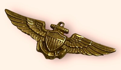 VTG US Naval Aviator Pilot Wings 10K GF Pin Badge NS Meyer 9/M USN USMC ...