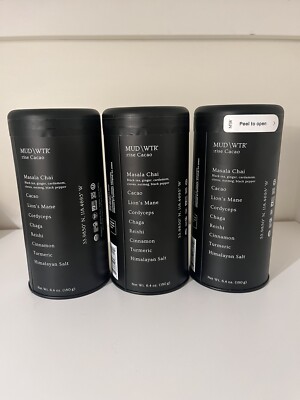 3 Sealed MUD WTR Water Sunrise Cacao 30 Serving Coffee Mushroom MUDWTR ...