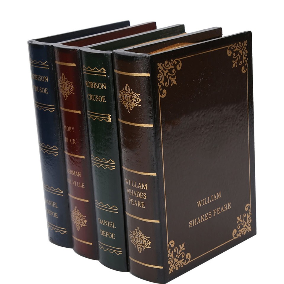 Decorative Box Book Shaped Vintage Storage Box Decor Boxes Wooden Boxes ...