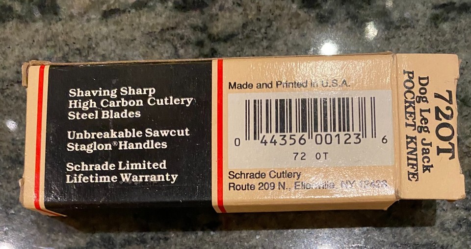 Vintage NIB Schrade Old Timer 720T 5.2” High Crbn Stl “Dog Leg Jack ...