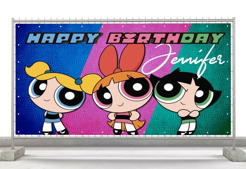 Powerpuff Girls Original Custom Happy Birthday Banner Personalized ...