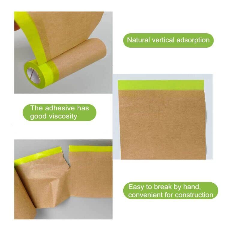 Paint Masking Paper with Adhesive, 18" x 50ft Tape & Drape Painters ...