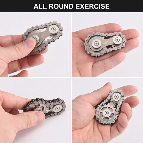 Bike Chain Gear Fidget Spinner Gyro Stainless Steel Sprocket Decompress ...