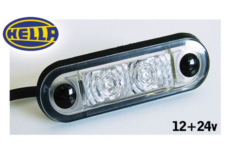 Genuine Hella Flush Fit Red LED Kelsa Light Bar Marker Light | eBay UK
