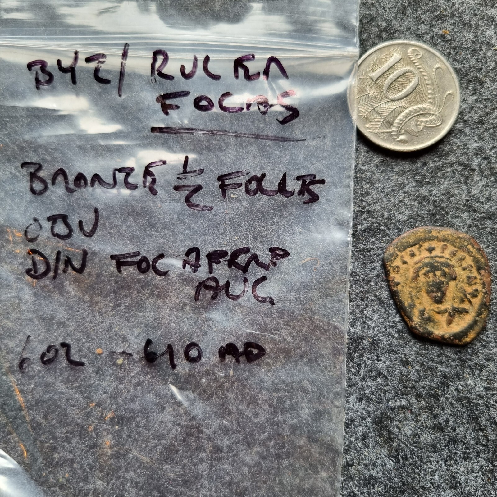 BYZANTINE BRONZE HALF FOLLIS RULER PHOCAS | eBay