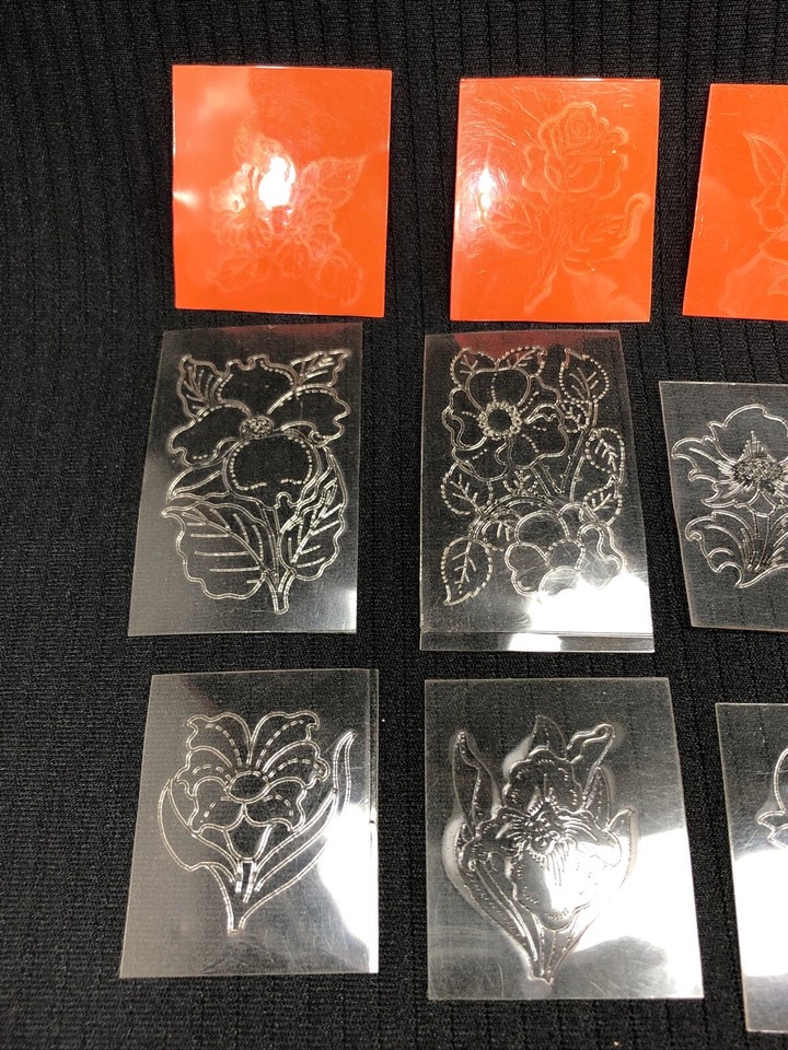 Lot Craftaid Leather Carving Design Templates Wee Florals | eBay