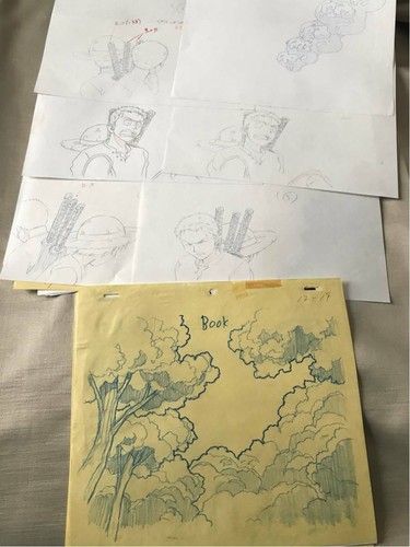 One Piece Cel Set of 33 Luffy Zoro with Original Sketches and ...