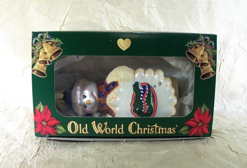 University Of Florida Gators Glass Snowman Holiday Ornament Old World ...