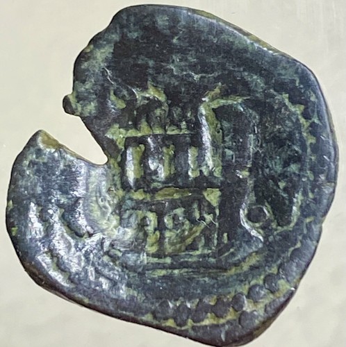 Medieval 1580-1591 Spanish Coin 450 Years Old 2 Maravedis King Philip ...