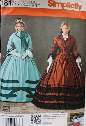 Simplicity 1818 Civil War Costume Dress Sewing Pattern Sizes 8-14 Uncut ...