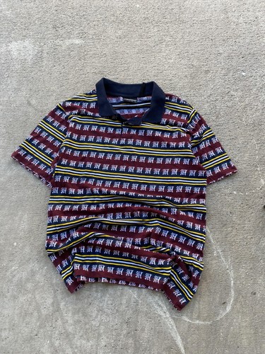 The Hundreds Polo Shirt Mens Medium Multicolor Stripe H Logo Skate ...