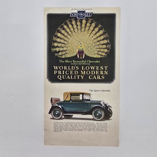 1927 Chevrolet Chevy Vintage Sales Brochure Sport Cabriolet Sedan ...