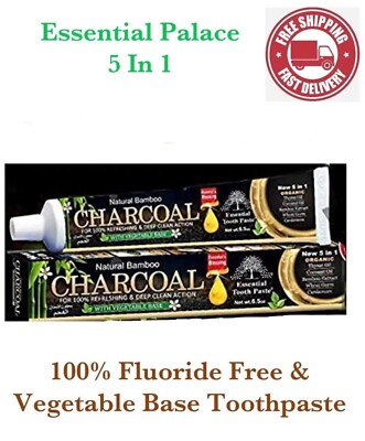1-36, Bamboo CHARCOAL Toothpaste By Essential Palace 5 in 1, 100% ...