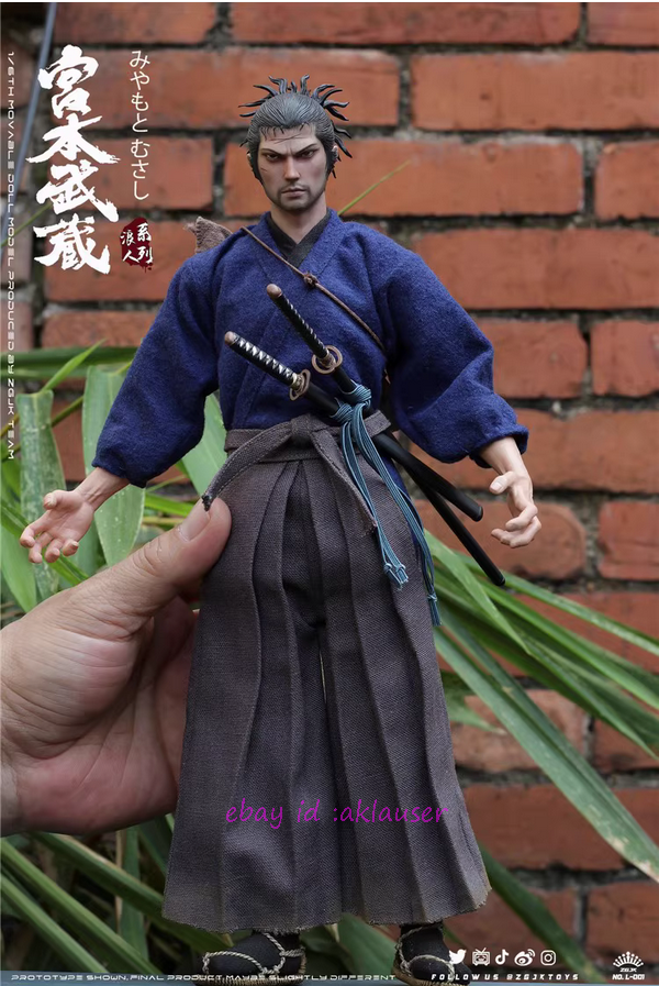 Zgjktoys 1/6 L-001 Samurai Miyamoto Musashi Action Figure Toy Model In ...