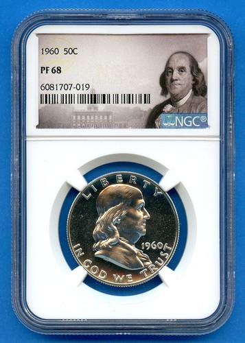 1960 NGC PF68 Franklin Half Dollar 50c US Mint Silver 1960-P PF68 Blast ...