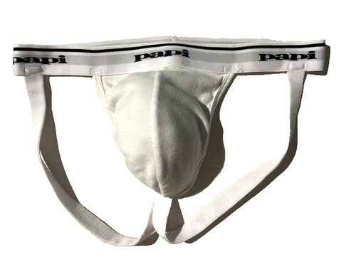 PAPI Mens White Cotton Jockstrap Underwear Jock sz M | eBay