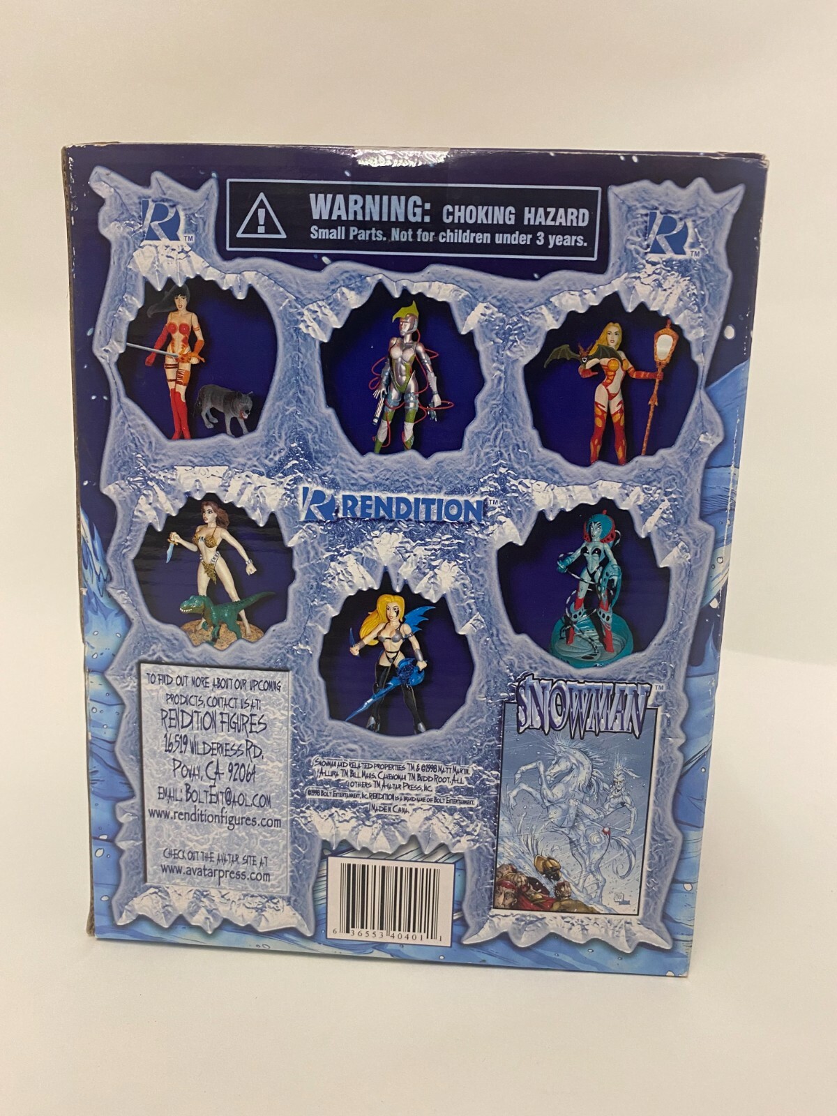Snowman 7" Action Figure Avatar Comic Book 1998 MIB Rendition Toys ...