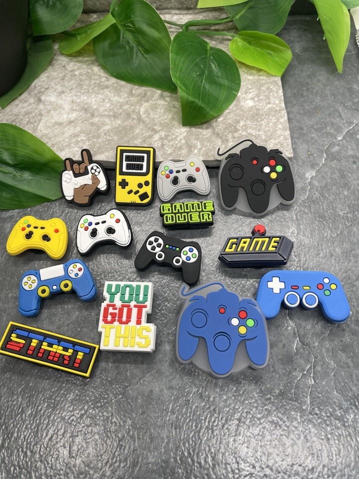 13 PC 1” Cute Cartoon Gamer Shoe Decoration Charms-Clogs Jigs Bubble ...