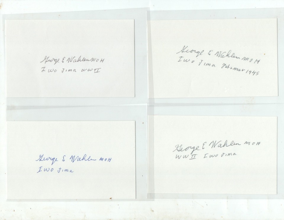 SIGNED lot two cards Medal of Honor winners Arthur J. Jackson & George ...