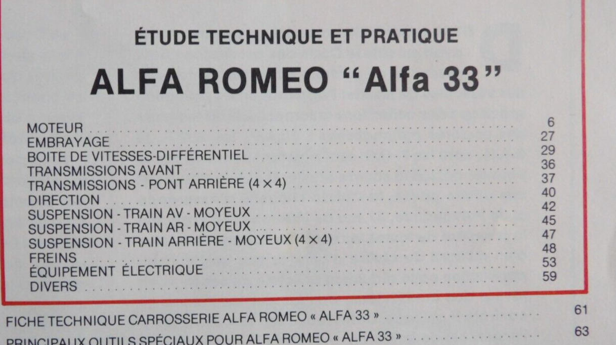 revue technique automobile RTA ALFA ROMEO ALFA 33 n°451 | eBay