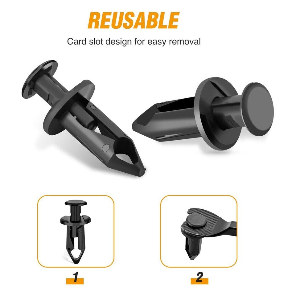 100PCS 8mm Push ATV Fender Clips Body Rivets Fasteners Clamps for Honda ...