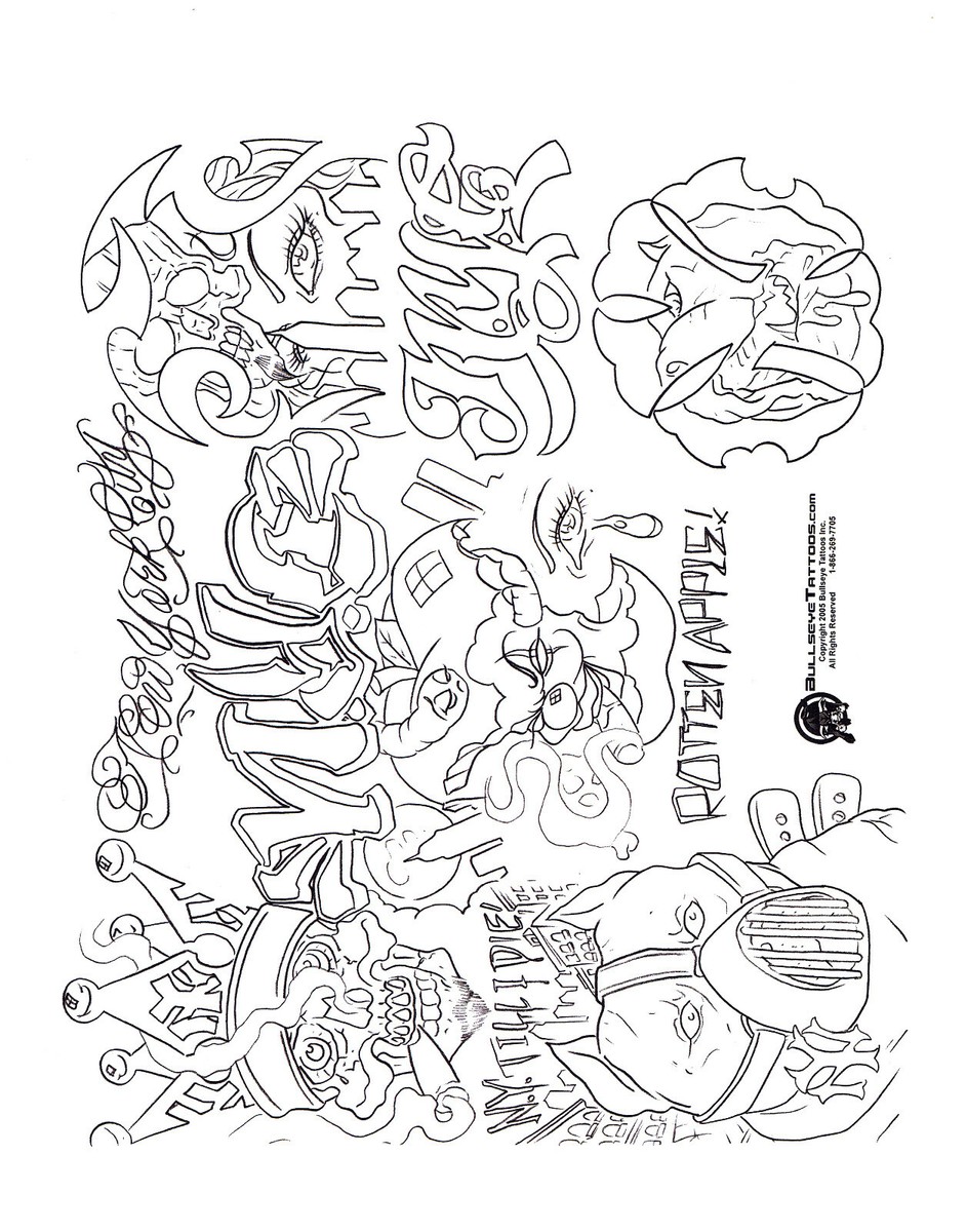 Gangster Tattoo Outlines