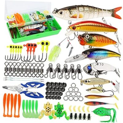 Fishing Lures Tackle Box Bass Fishing Kit Including 92pcs Fishing ...