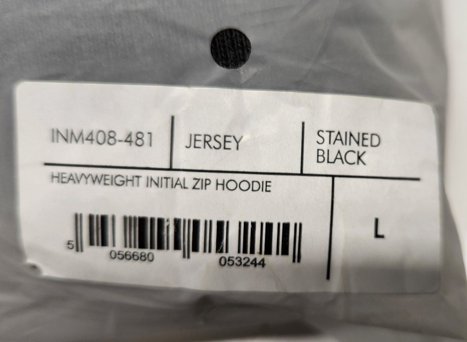 Represent Initial Heavyweight Hoodie-Full Zip-Stained Black-Men's-Large | eBay