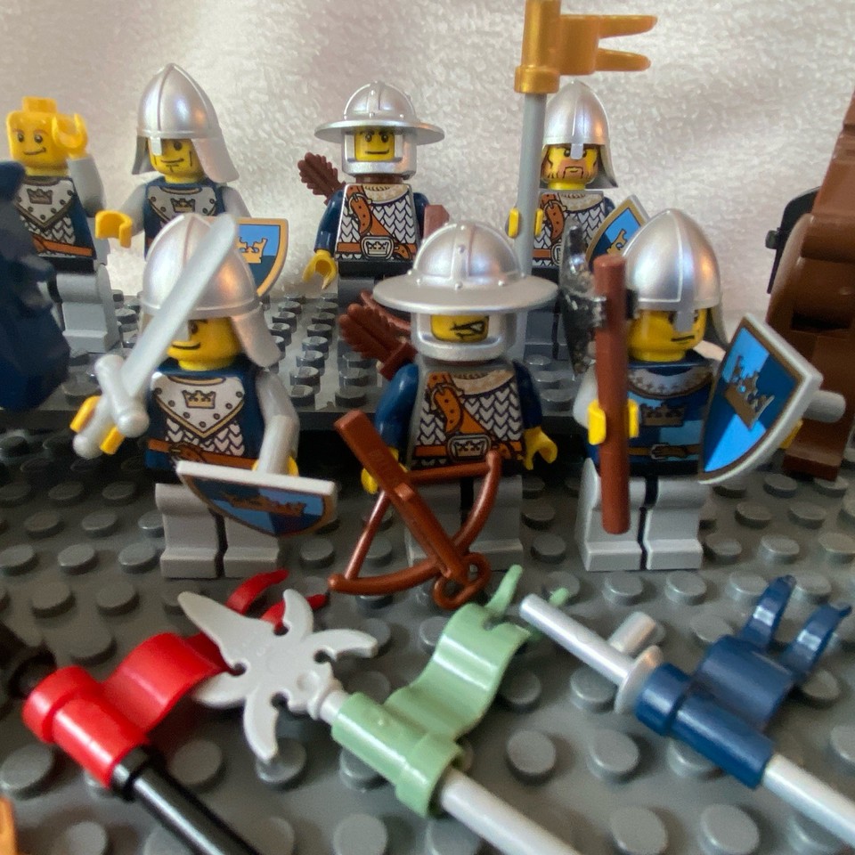 LEGO Minifigures Castle Fantasy era crown knights lot + shield weapons ...
