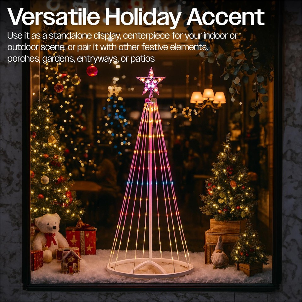 RGB LED Christmas Star Tree Light Colour Changing Smart App Indoor ...