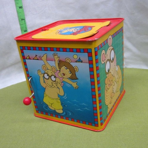ARTHUR jack-in-the-box Aardvark toy Marc Brown cartoon 1998 music PBS ...