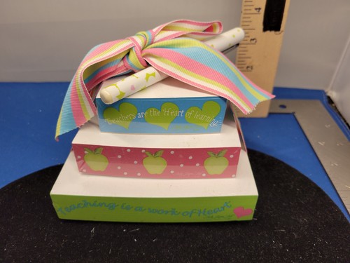 Teachers Gift Set "Tower of Notes" 600 and Pen Included Gold Trim U01P ...