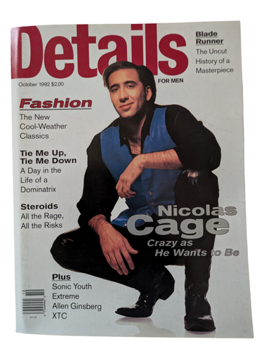 DETAILS MAGAZINE-1992 WITH NICOLAS CAGE - ANNA NICOLE / GUESS JEANS ADS ...