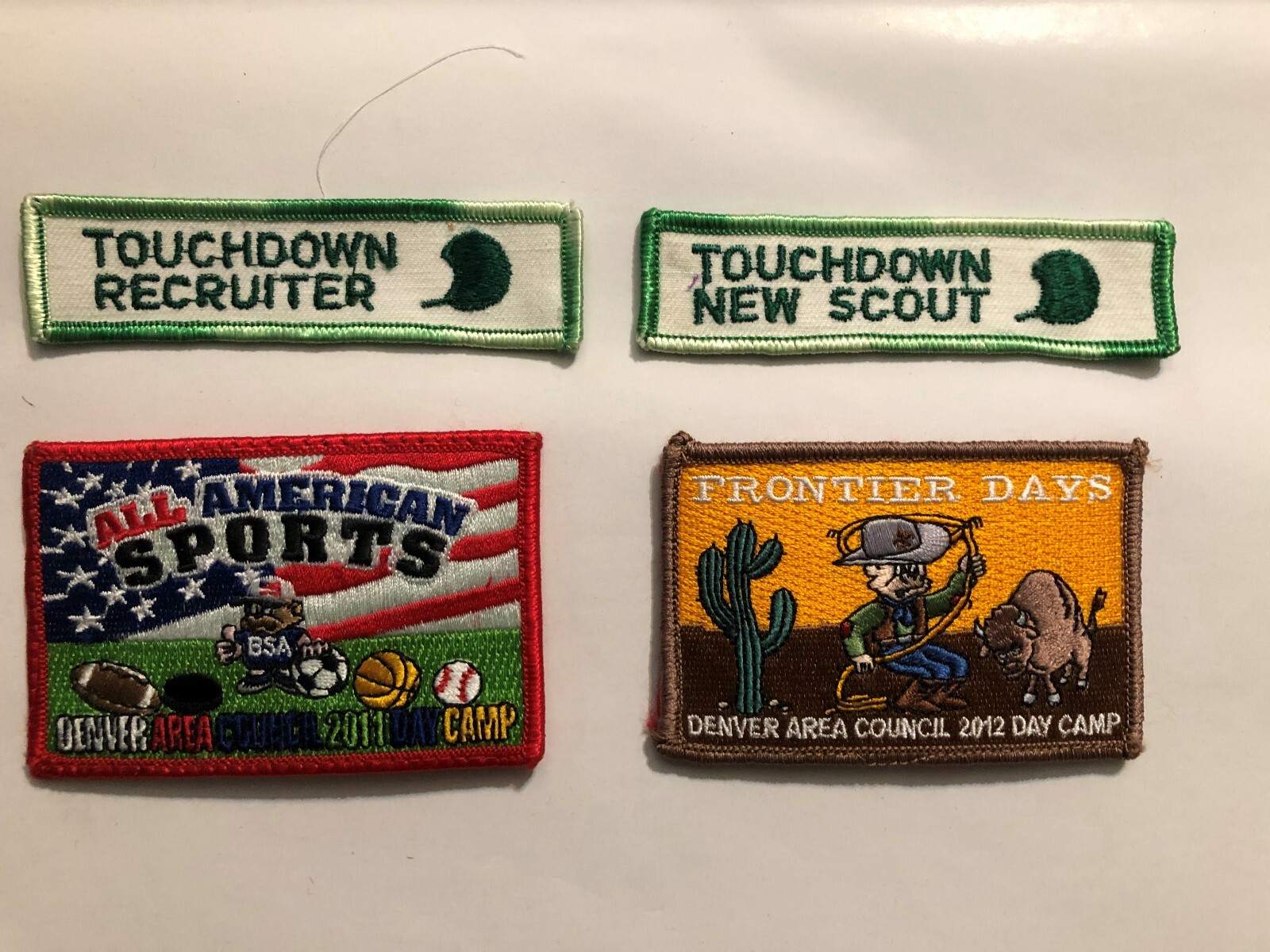 BSA Cub Scout 4 used Pocket Patches Denver Area Cncl and Recruiter 2011 ...