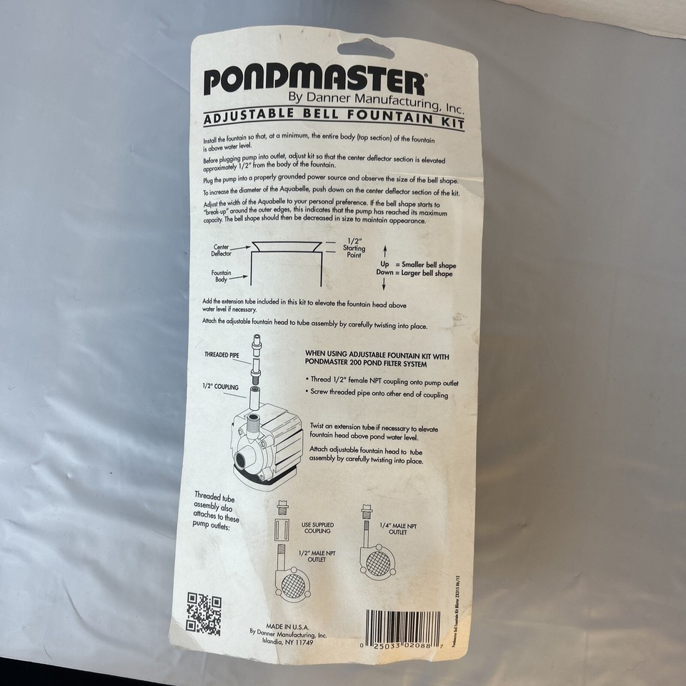 Pondmaster 2088 Black Plastic Large Bell Fountain Head Kit for 250-750 ...