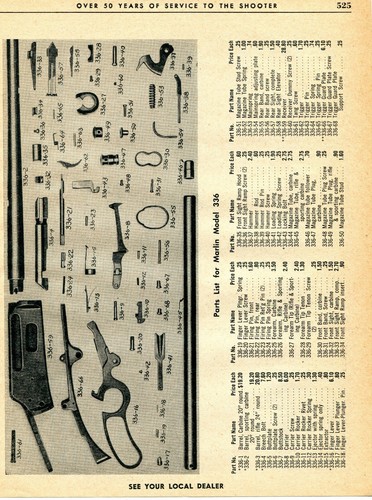1963 Print Ad of Marlin Model 336 Rifle Parts List | eBay