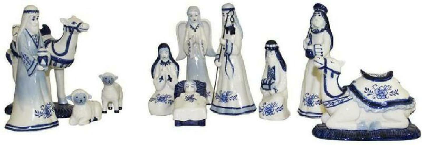 Porcelain Delft Blue Nativity Set 1.97-Inch by 6.7-Inch 11-Pieces | eBay