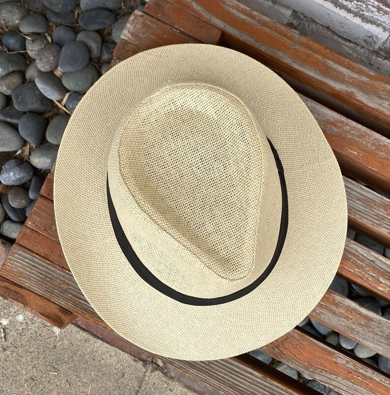 Unisex Men & Women Light Tan Panama Medium Brim Tropical Cuba Woven Fedora Hat | eBay