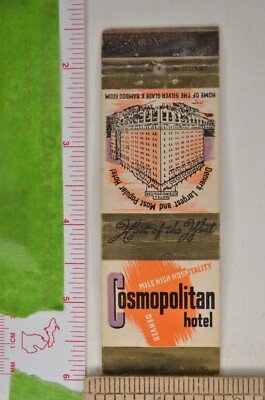 Vintage Matchbook Cover Cosmopolitan Inn Denver 1950s Hotel Colorado ...