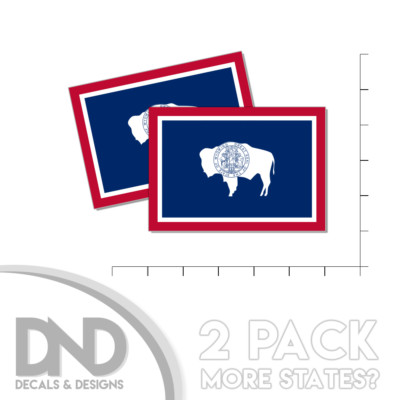 Wyoming State Flag Sticker Decal Bumper WY Wyomingite State 2 Pack 5in ...