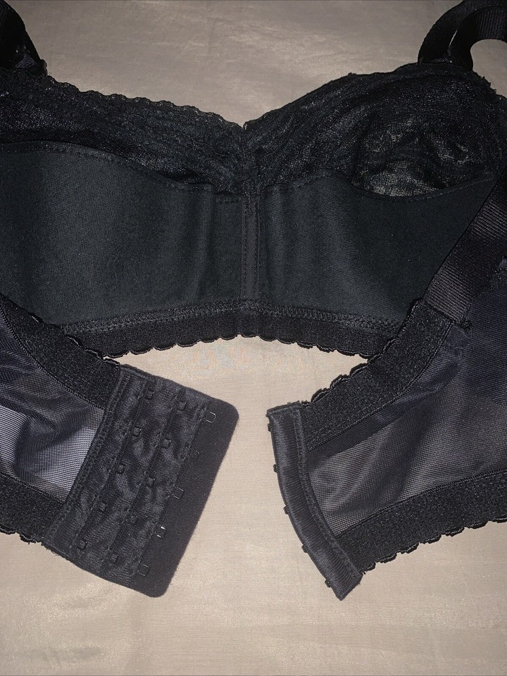 NWOT Norwell by Le Unique Bra Style 472 Black Laced Adjustable Straps ...