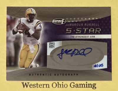 2007 SAGE Aspire JaMarcus Russell #A-22 5-Star Rookie Autograph Card ...