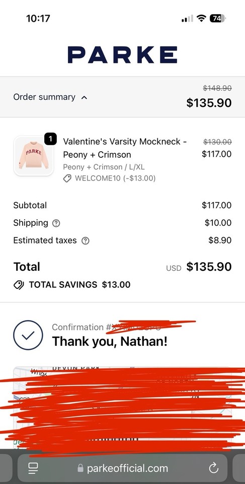 Parke Valentine’s Varsity Mockneck - Peony + Crimson Size L/XL ...