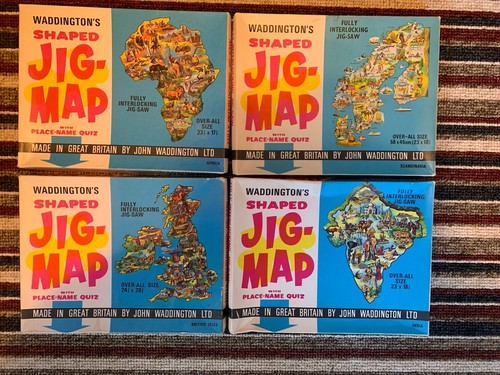 4 x Vintage WADDINGTON JIG-MAP Countries Jigsaws Puzzle - Jigmap- World ...