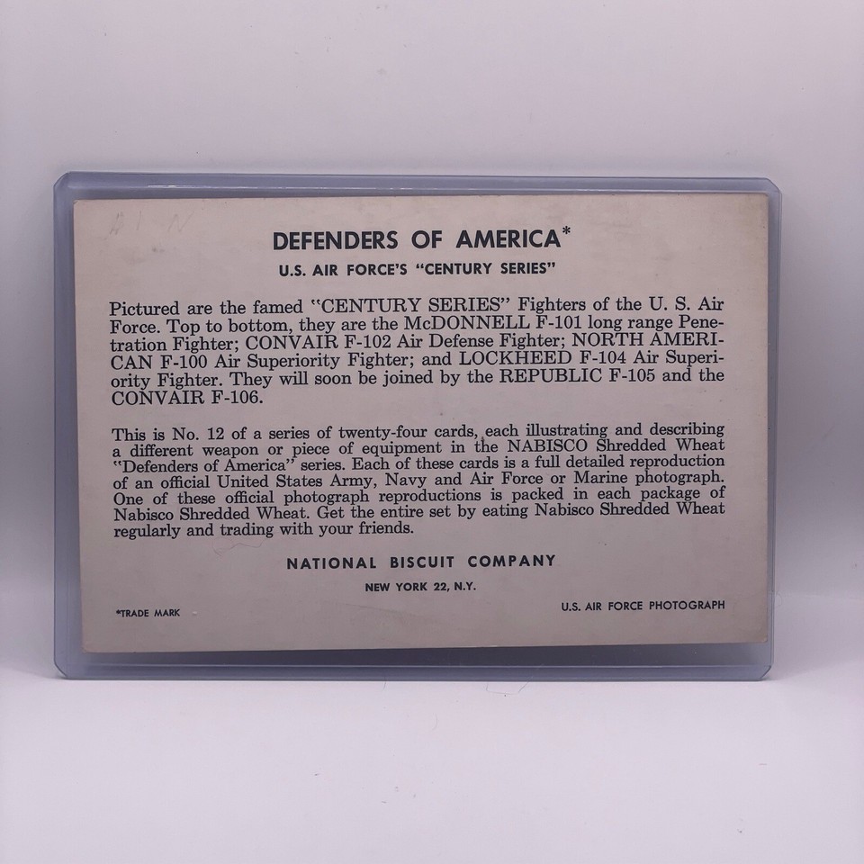 Military Postcard -Defenders of America USAF "Century Series" Fighters ...